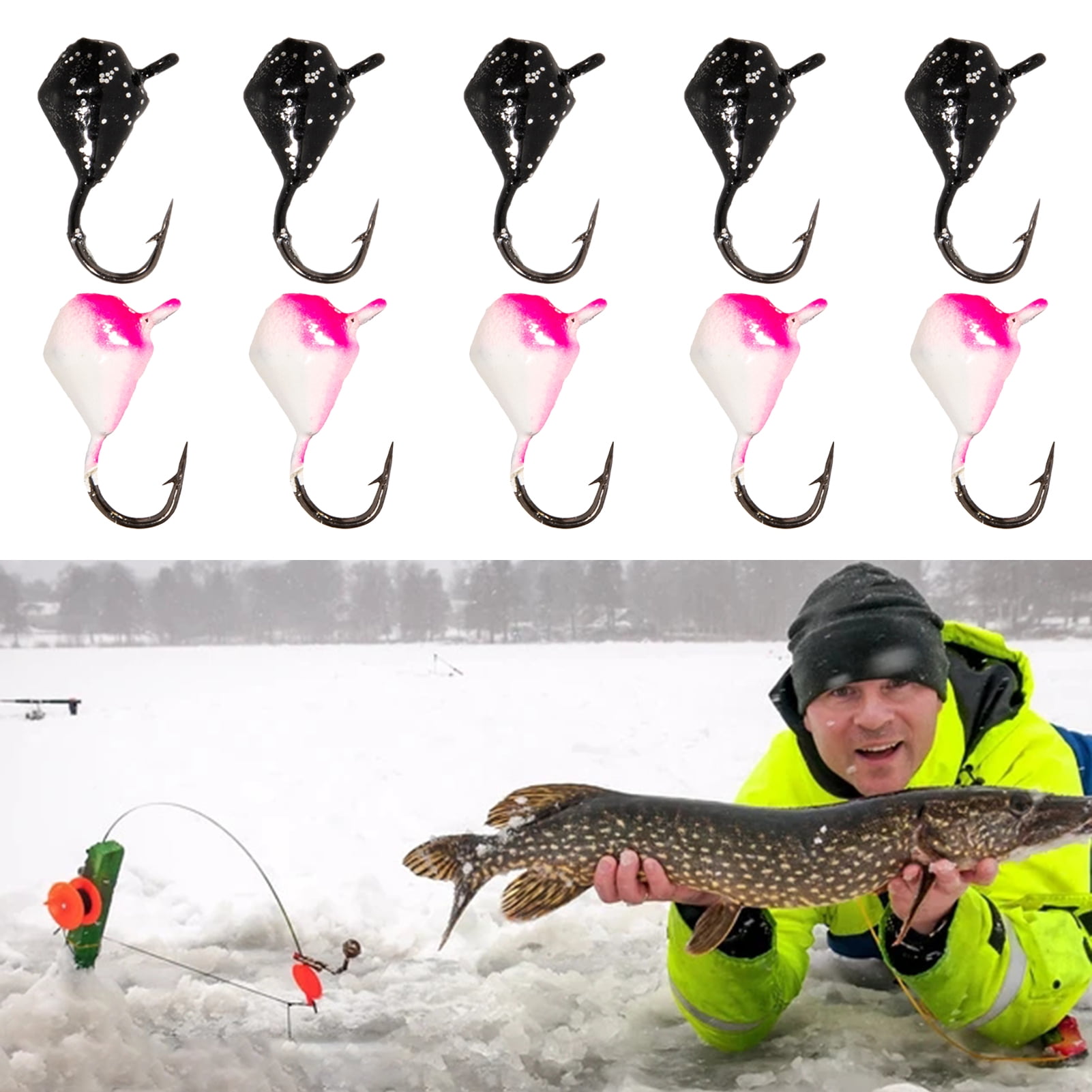Windfall 20Pcs Ice Fishing Jig Set, Attractive Fishing Jig Simulation ...