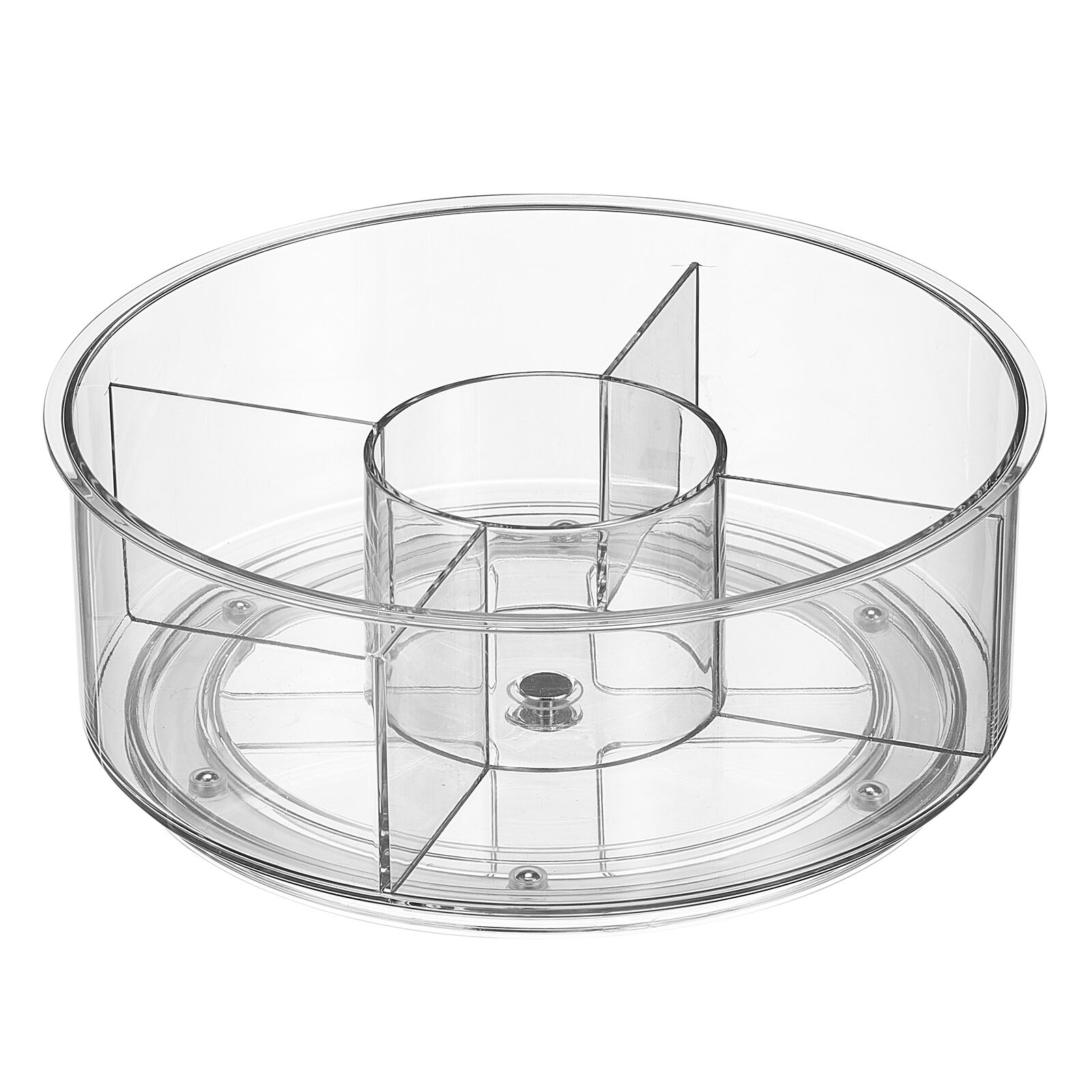 mDesign Lazy Susan Turntable Divided Plastic Spinner for Kitchen Pantry ...
