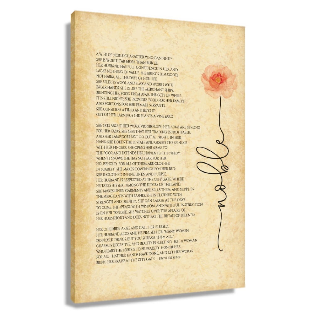 Vintage Flower Wall Art Proverbs Bible Verse Poster Prints Kitchen ...