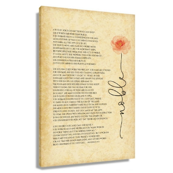 Vintage Flower Wall Art Proverbs Bible Verse Poster Prints Kitchen ...