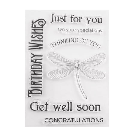 Stamp Sheets Transparent Clear TPR Seal Decorative Dragonfly Leaves ...