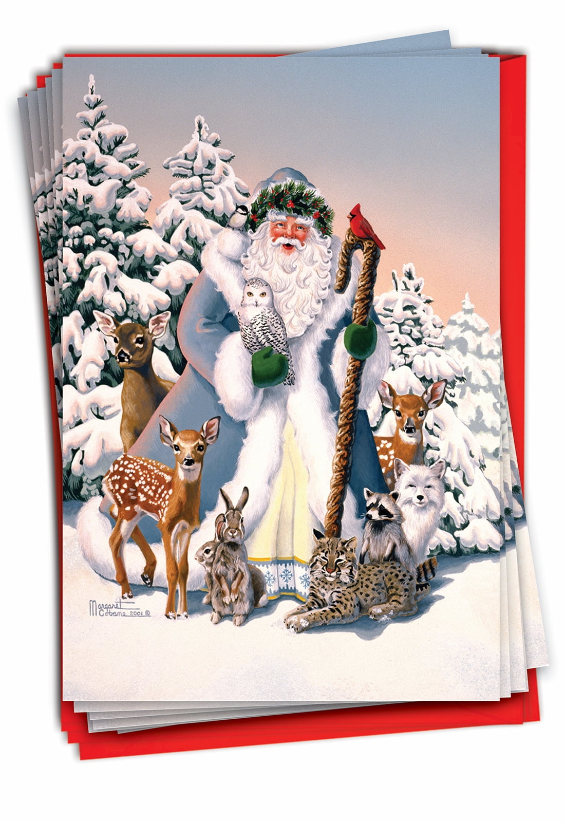 12 Merry Christmas Cards Pack (1 Design, 12 Cards) - Winter Wildlife ...