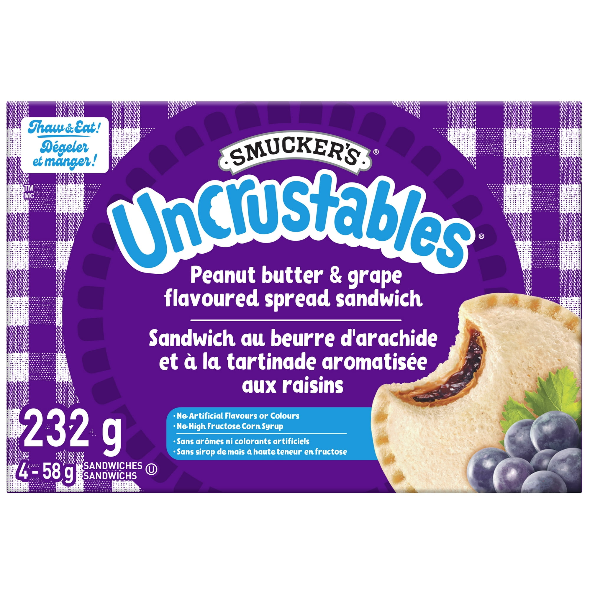Click here for Smuckers Uncrustables Peanut Butter And Grape Flav... prices