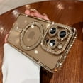 Bling Glitter Rhinestone Magnetic Wireless Charge Case for iPhone 16 15 ...