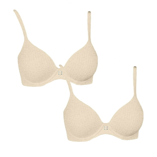 Hanes Women`s Ultimate ComfortBlend Natural Lift T-Shirt Bra Set of 2 ...