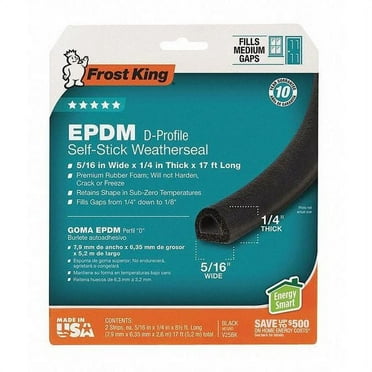 Frost King Tubular Vinyl Gasket Weatherstrip, 1/2" W, 1/4" T, 17' L ...