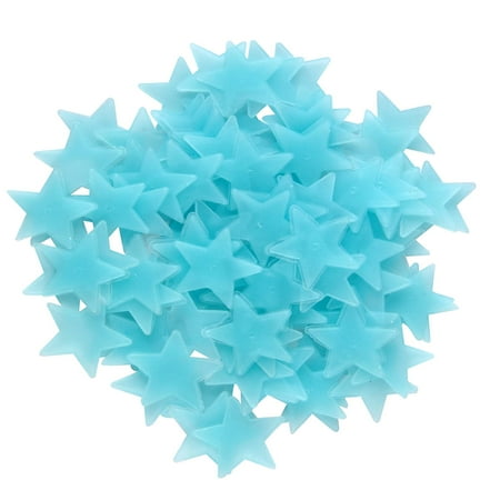 200 pieces Luminous 3D star stickers in BLUE for the wall, ceiling in ...