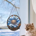 blue daisy flower Suncatcher 8 in Stained Glass Window Hanging Sun ...