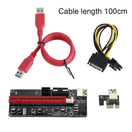 PCI-E Riser Board 1X to 16X Extender 6-pin Adapter 1X to 16X Card PCI-E ...