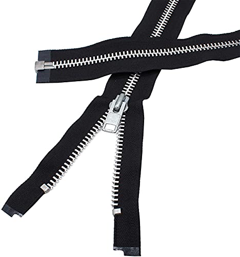YKK #10 Extra Heavy Duty Black Aluminum Separating Long Zipper Zipper ...