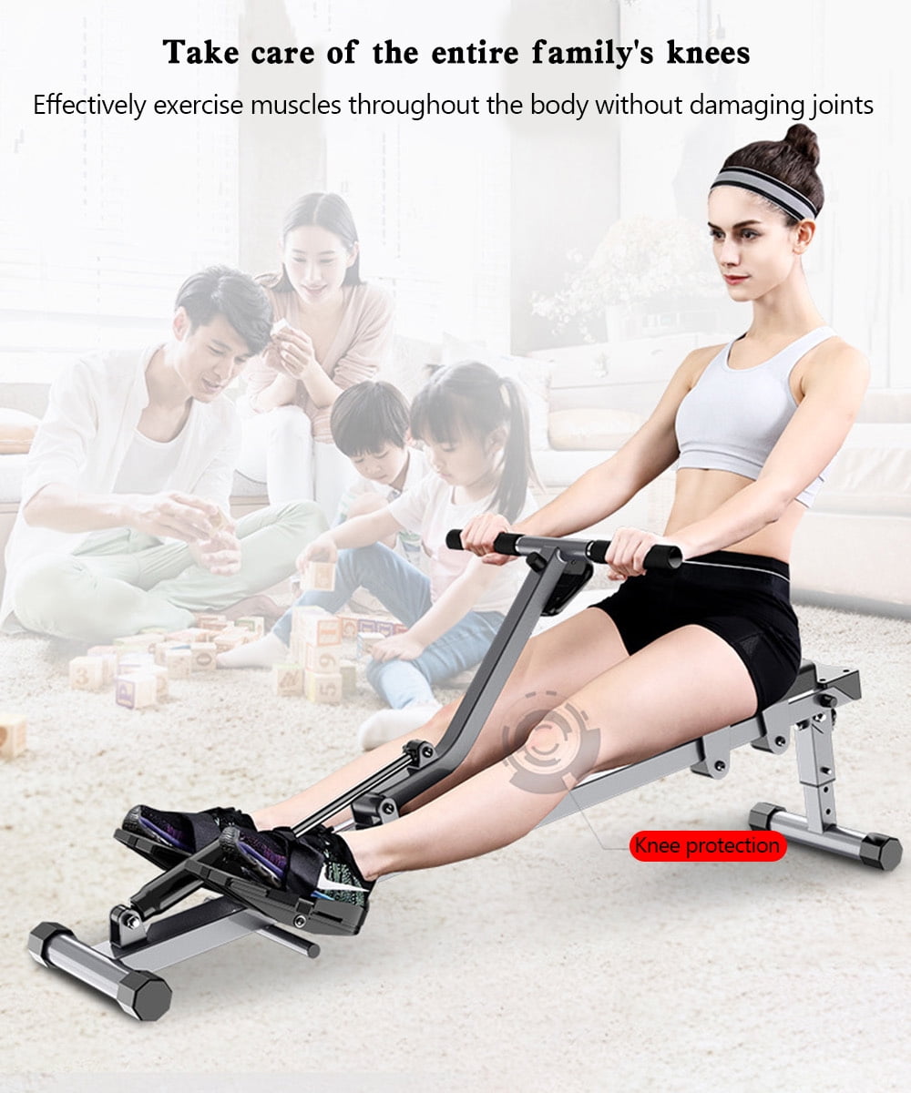 Folding Mute Single Bar Rowing Machine Rower Exercise for Home Cardio ...