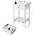 18.11 Inch White Nightstand with Drawer and Open Shelf, Modern Bedside ...