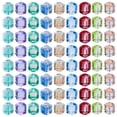 270Pcs 9 Colors Baking Paint Transparent Glass Beads Cube Mixed Color 6 ...
