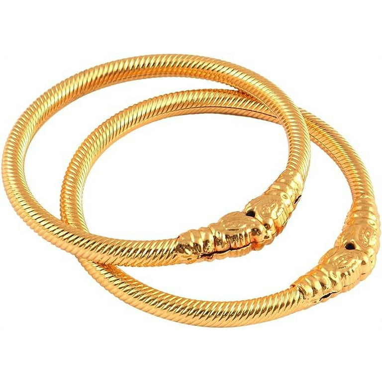 Pallavi Creation Indian Gold Bangles 2 Piece Shermoonh Shermukhi Kada Gold Plated Daily Use Lion Design Fashion Jewelry for Women Girls Size 2.8 Walmart