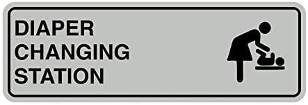 standard diapers changing station sign (lt gray) - small - Walmart.com