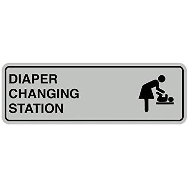standard diapers changing station sign (lt gray) - medium - Walmart.com