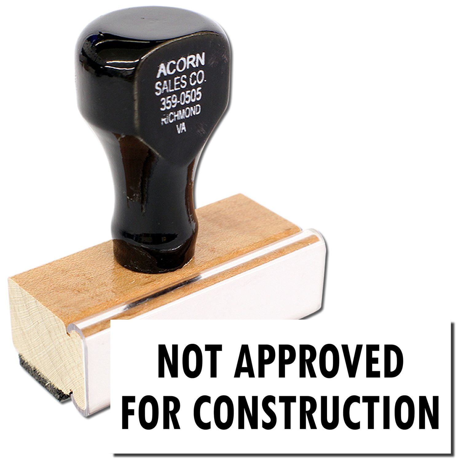 Large Not Approved For Construction Rubber Stamp, Wooden Handle Rubber ...