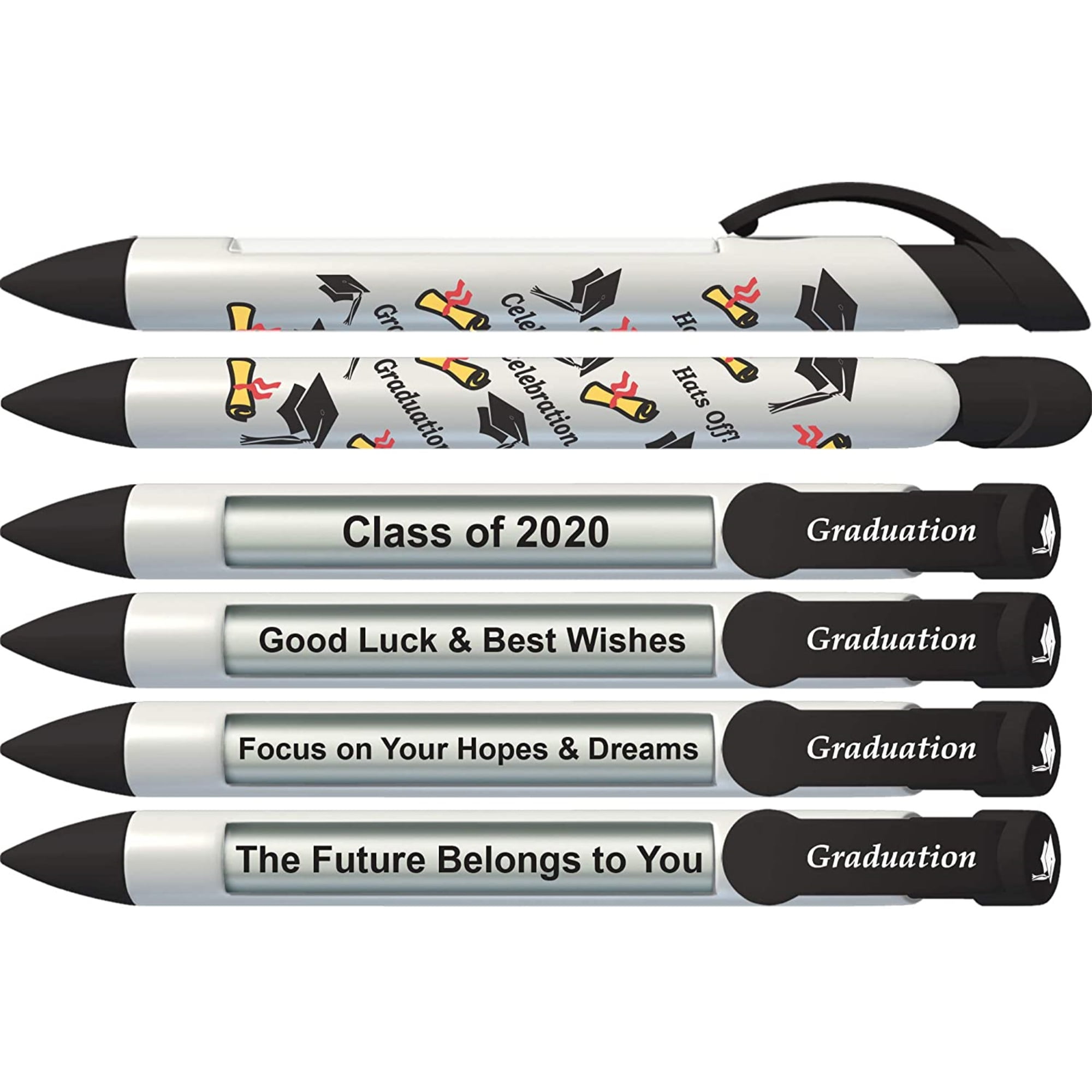 Greeting Pen Graduation Greeting Pens with Rotating Messages, 6 Pen Set ...