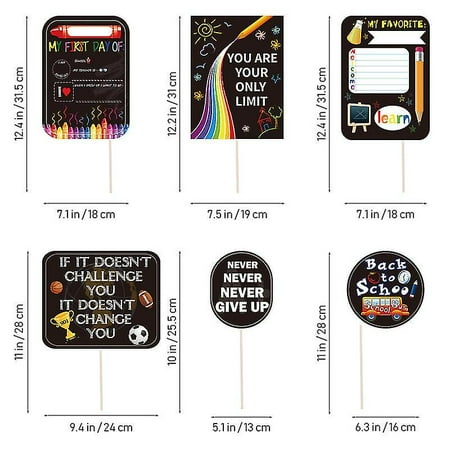 Abaodam 20pcs First Day Of School Photo Prop With Wooden Sticks Back To ...
