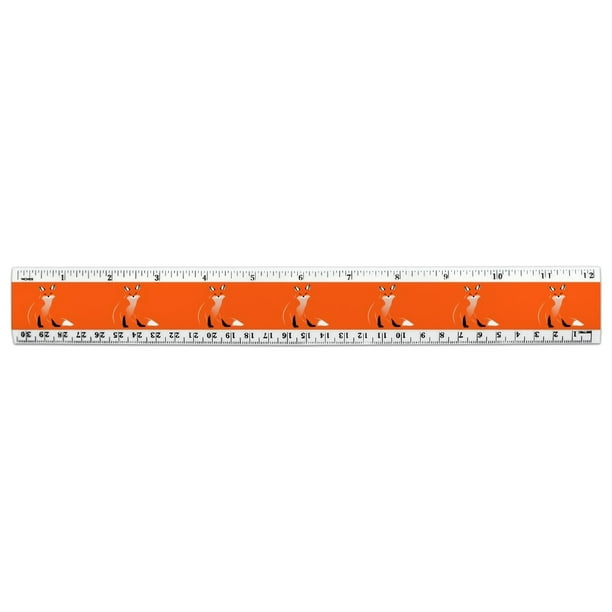 Stylish Red Foxy Fox 12 Inch Standard and Metric Plastic Ruler ...