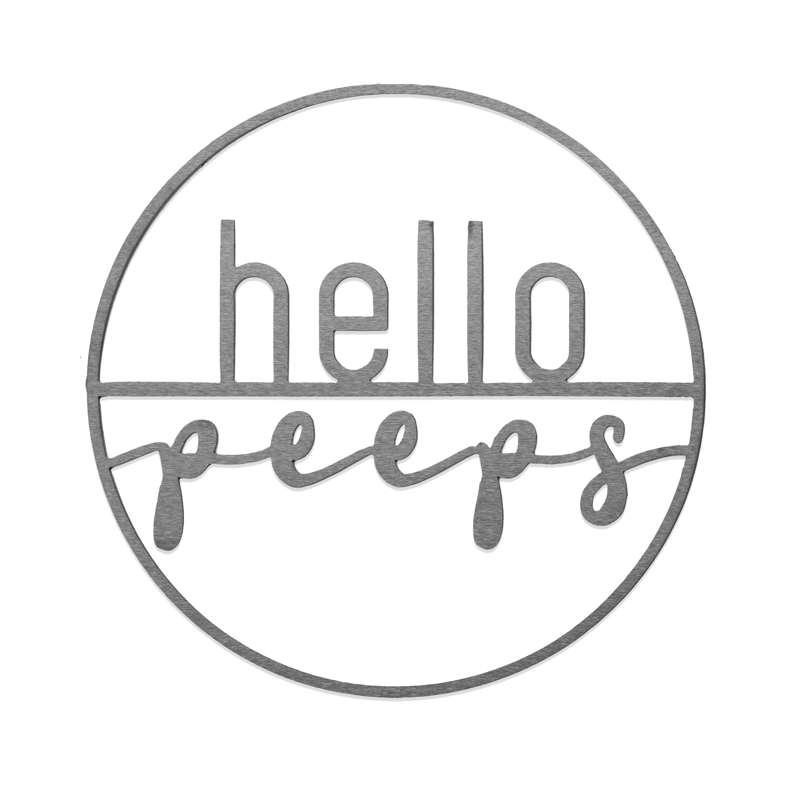 Rusted Orange White Metal 15" Minimalist Hello Peeps Spring Greeting ...