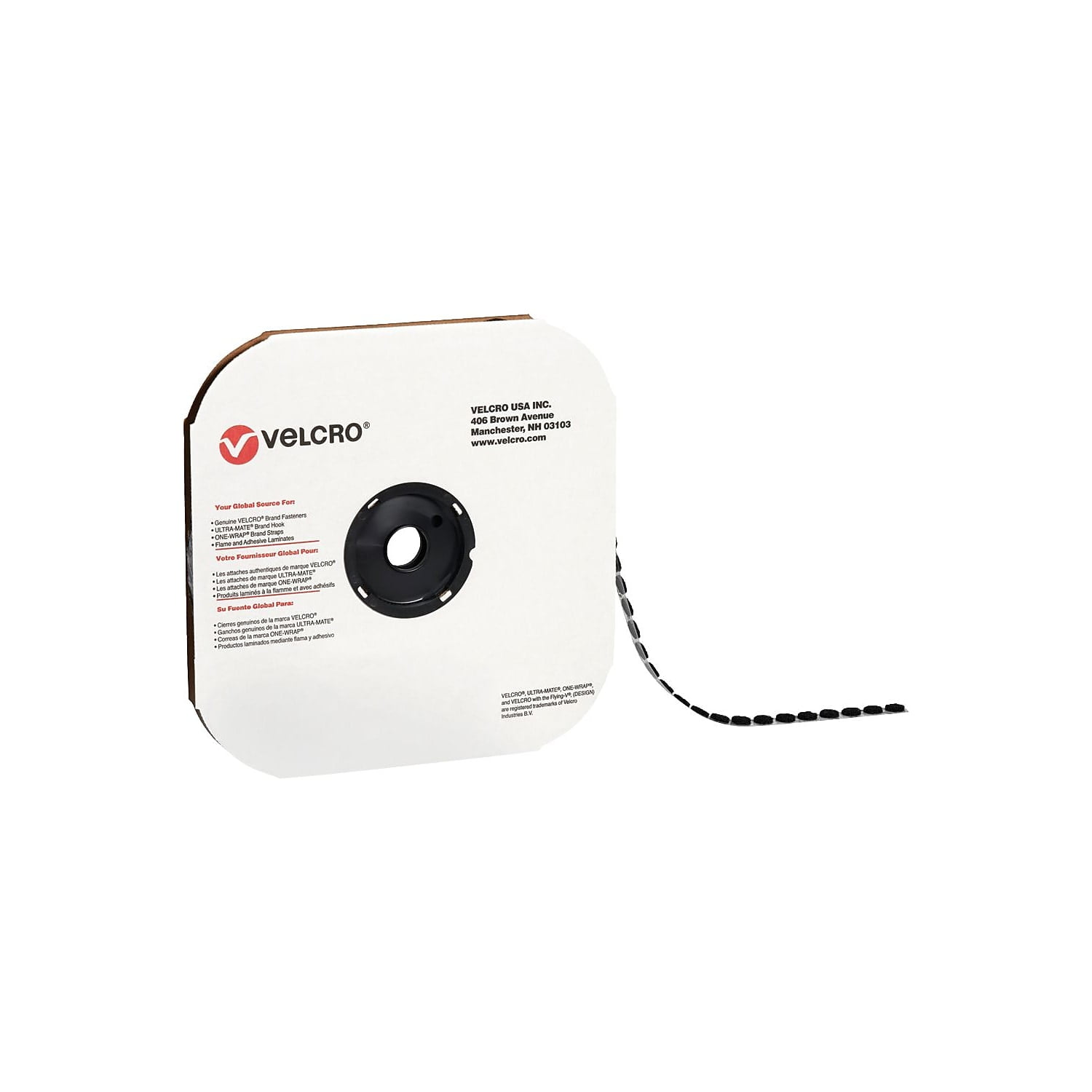 VELCRO Brand Velcro Tape Individual Dots Loop 7/8" Black 900/Case ...