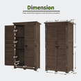 "Mcombo 63"" Vertical Wood Outdoor Storage Cabinet with Tall Shelves ...