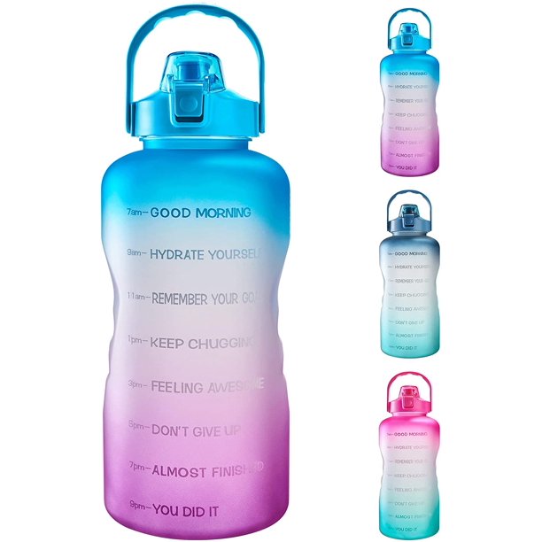 128oz Leak-Proof Gallon Water Bottle with Removable Straw & Ergonomic ...