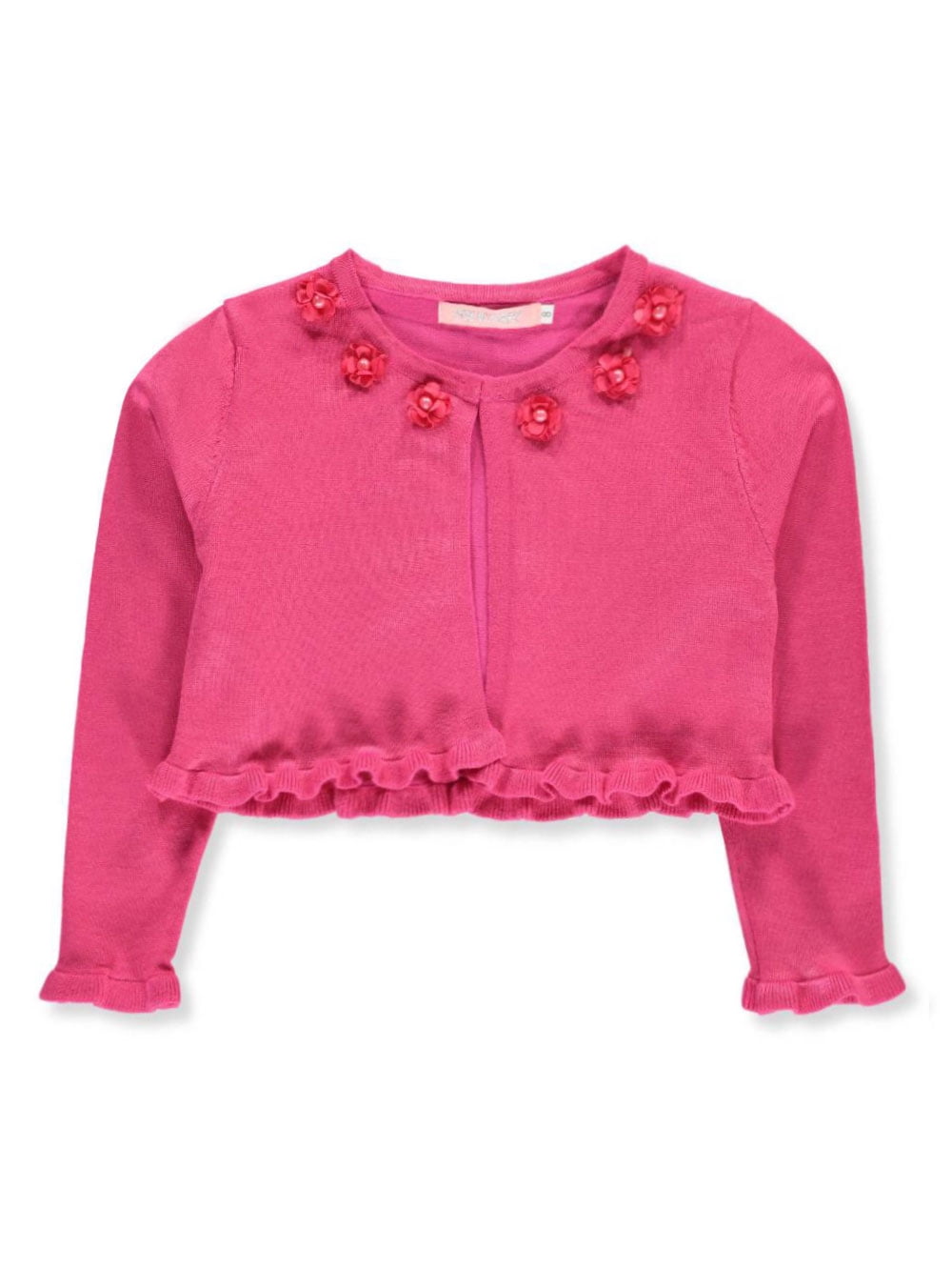 Pink Butterfly Girls' Flower and Pearl Knit Shrug (Big Girls) - Walmart.com