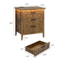 3 Dresser Drawer for Bedroom, 27.6" Wide Wood Bedside Table for Bedroom ...