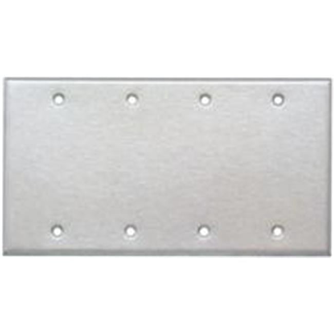 Morris Products 83340 Stainless Steel Metal Wall Plates 4 Gang Blank ...