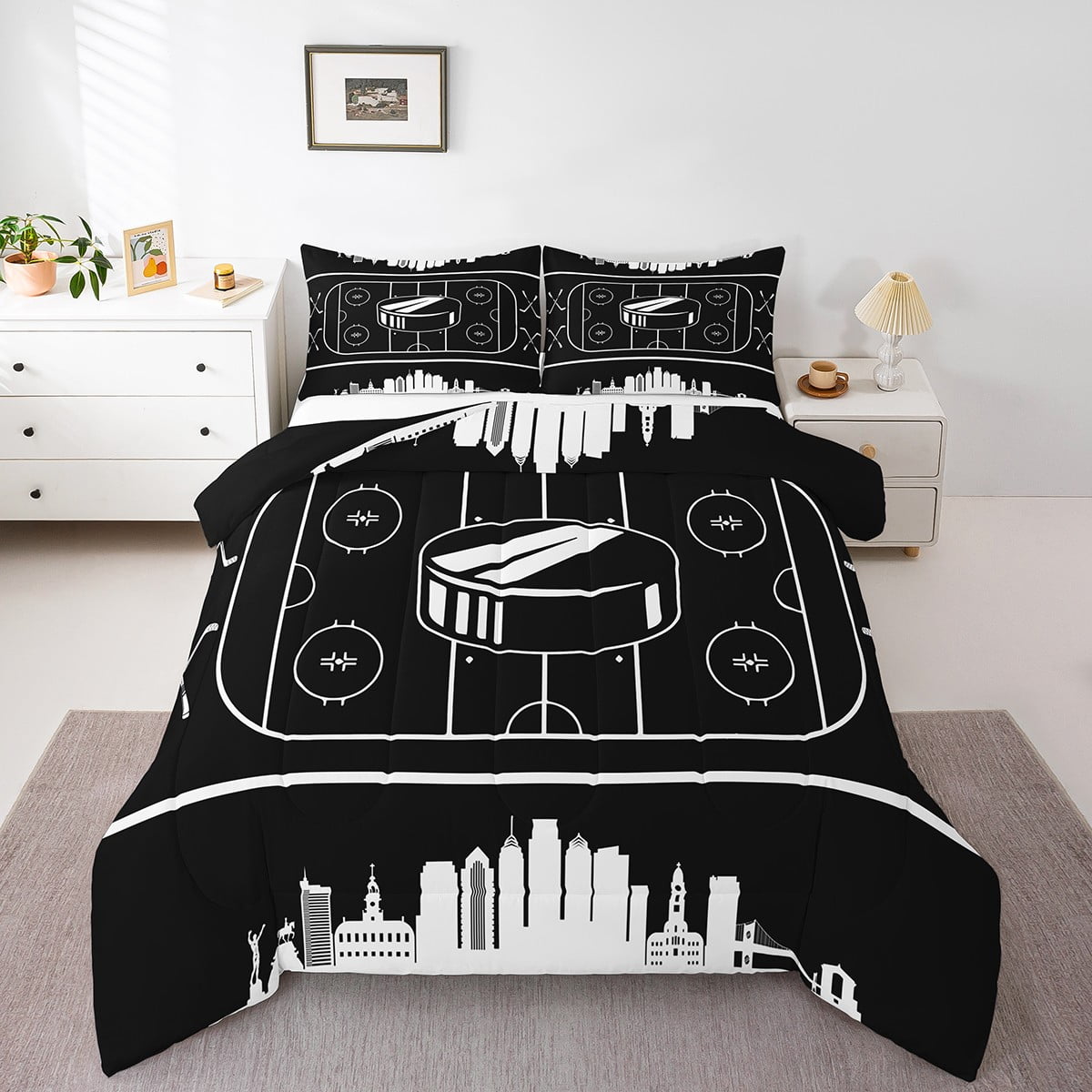 Click here for Yst Ice Hockey Comforter Set Twin For Boys Kids Ba... prices