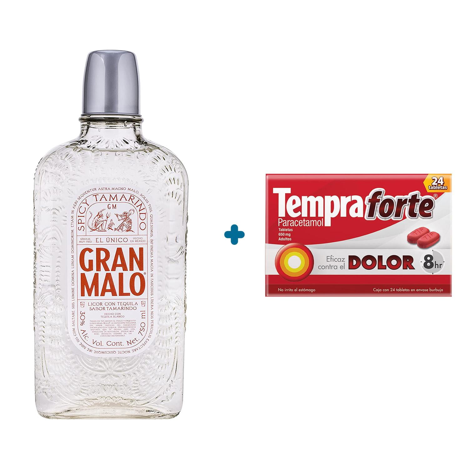 Gran Malo Tamarindo 750ml + 24 tabletas Tempra Forte 650mg Dprisa Pack ...