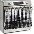 Black and White Oven Skirt Curtain, Minimalist Abstract Industrial Gray ...