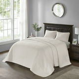 Home Essence Vancouver Solid Reversible Bedspread Set, Cream, Twin ...