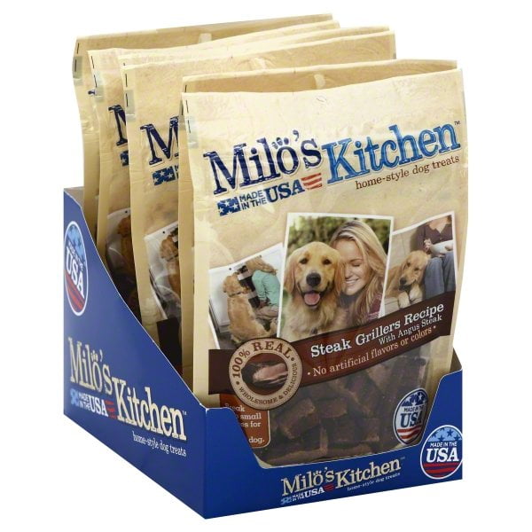Milo's Kitchen Steak Grillers Beef Recipe With Angus Steak Dog Treats ...