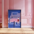 Affixzi Hippo Bathroom Art Print, Retro Dental Poster, Wall Decor, Fun ...