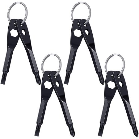 4 Sets Keychain Screwdriver Tools, Portable 4-in-1 Screwdriver Keychain ...