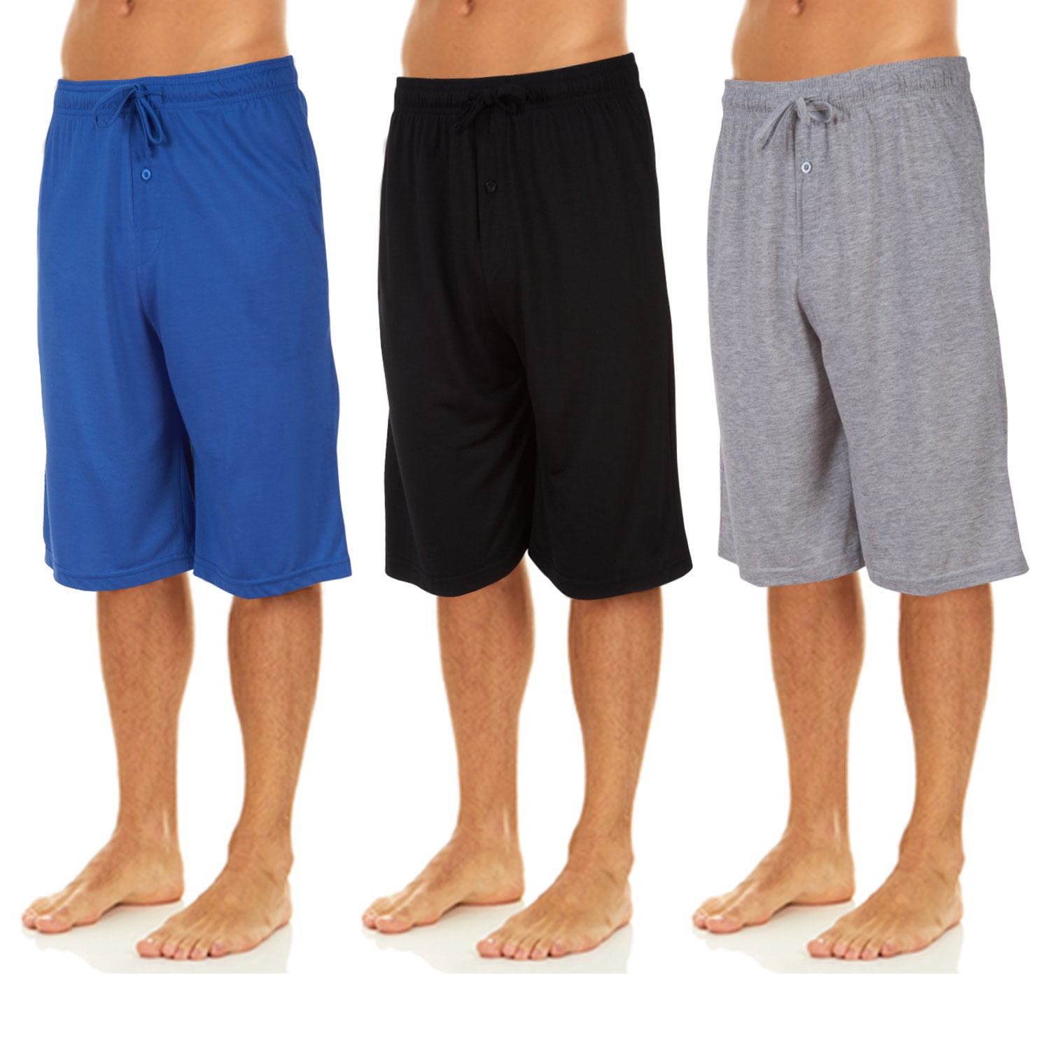 Daresay Mens Sleep Shorts, Mens Knit Short with Pockets and Adjustable ...