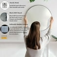 24 Inch Silver Round Mirror with Metal Frame, Circular Wall Mirror for ...