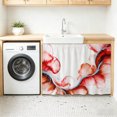 Abstract Art Cabinet Curtains for Kitchen 28"W x 35"L, Watercolor Red ...