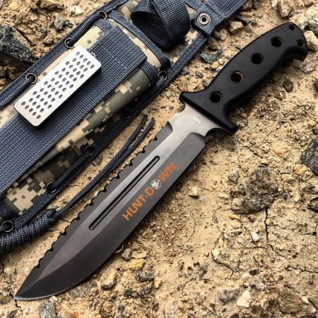 13.5" Huntdown Outdoorsman Survival Hunting Knife with Digital Camo ...
