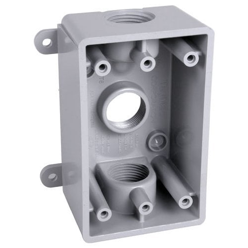 Hubbell-Bell PSB37550GY Single-Gang Weatherproof 1/2-Inch or 3/4-Inch ...