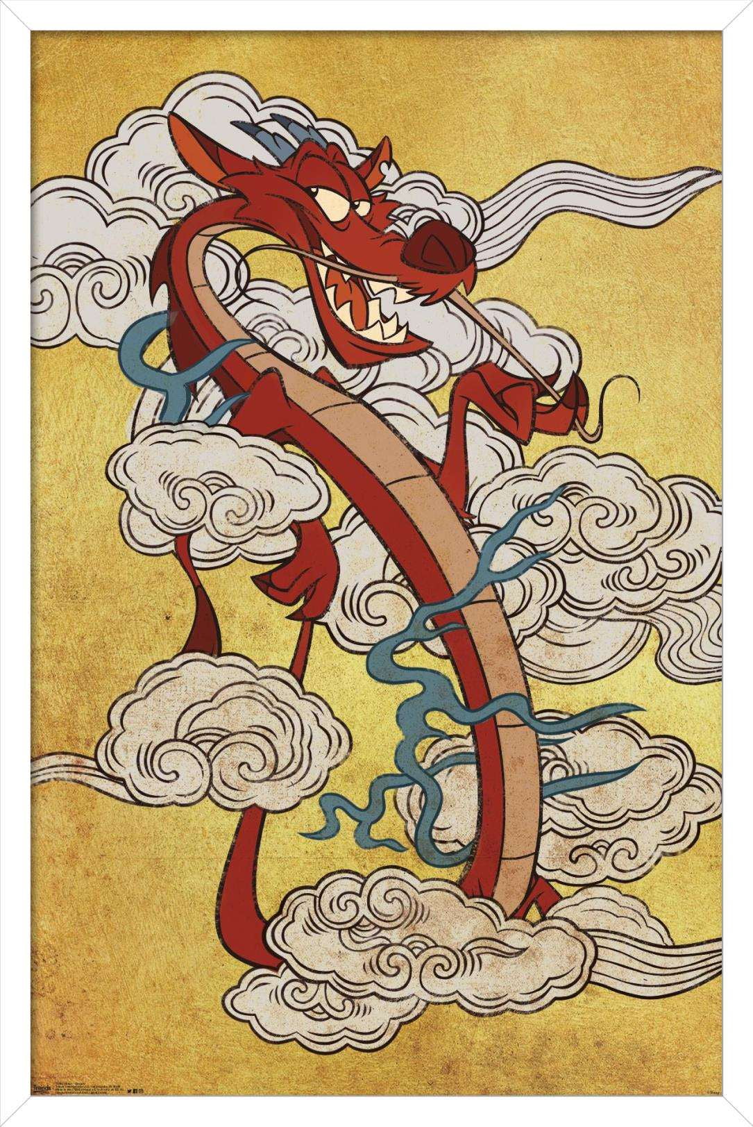 Disney Mulan - Dragon Wall Poster, 14.725" x 22.375", Framed - Walmart.com