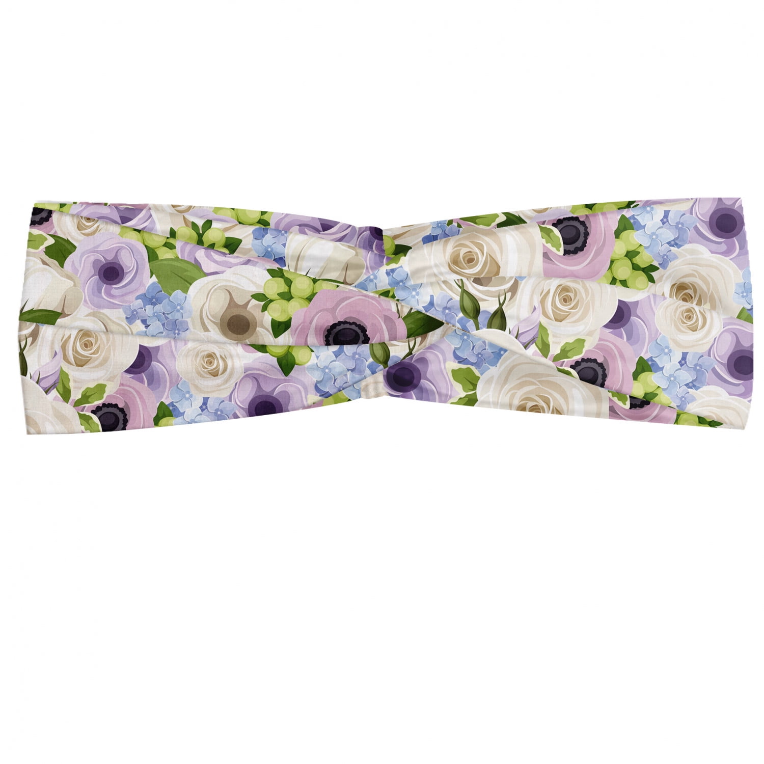 Floral Headband, Repetitive Spring Awakening Theme of Rose Flowers ...