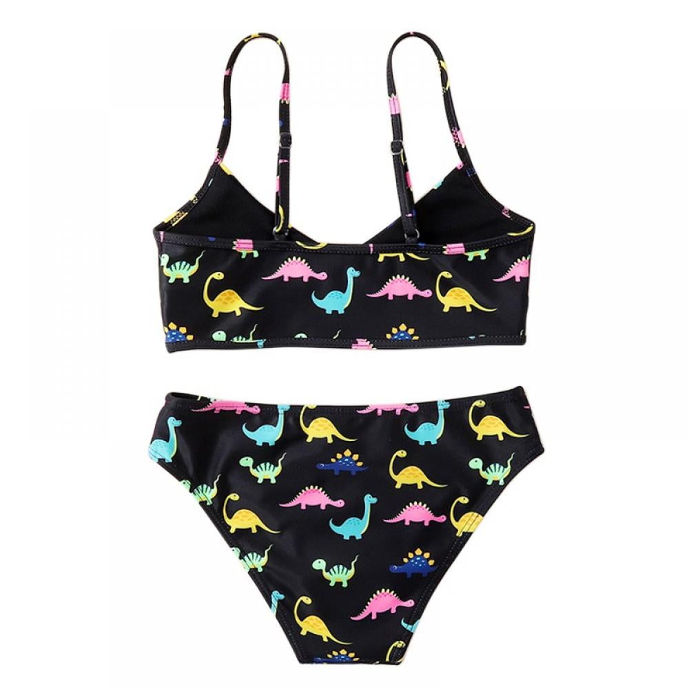 Ajziojiro Two Pieces Girls Sling Swimsuits Upf 50 Beach Swimwear Bikini Swimsuits Beach Ruffled