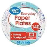 Great Value Everyday Paper Plates, 10", 140 Count - Walmart.com