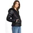 Love Tree Women's Packable Quilted Travel Jacket, Black Hooded, Slim ...