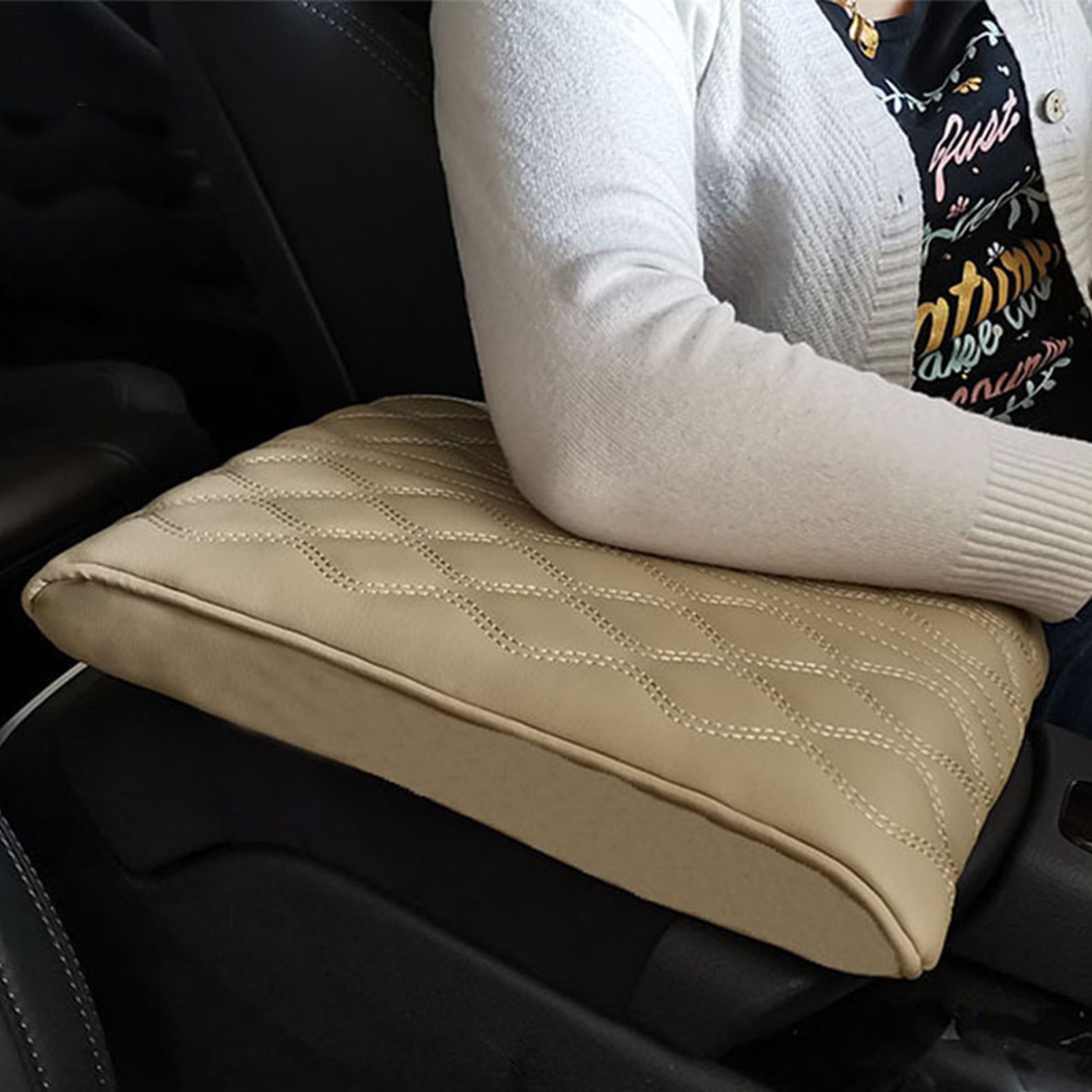 VBVC Leather Car Armrest Box Pad Car Center Console Cover-Armrest Box ...