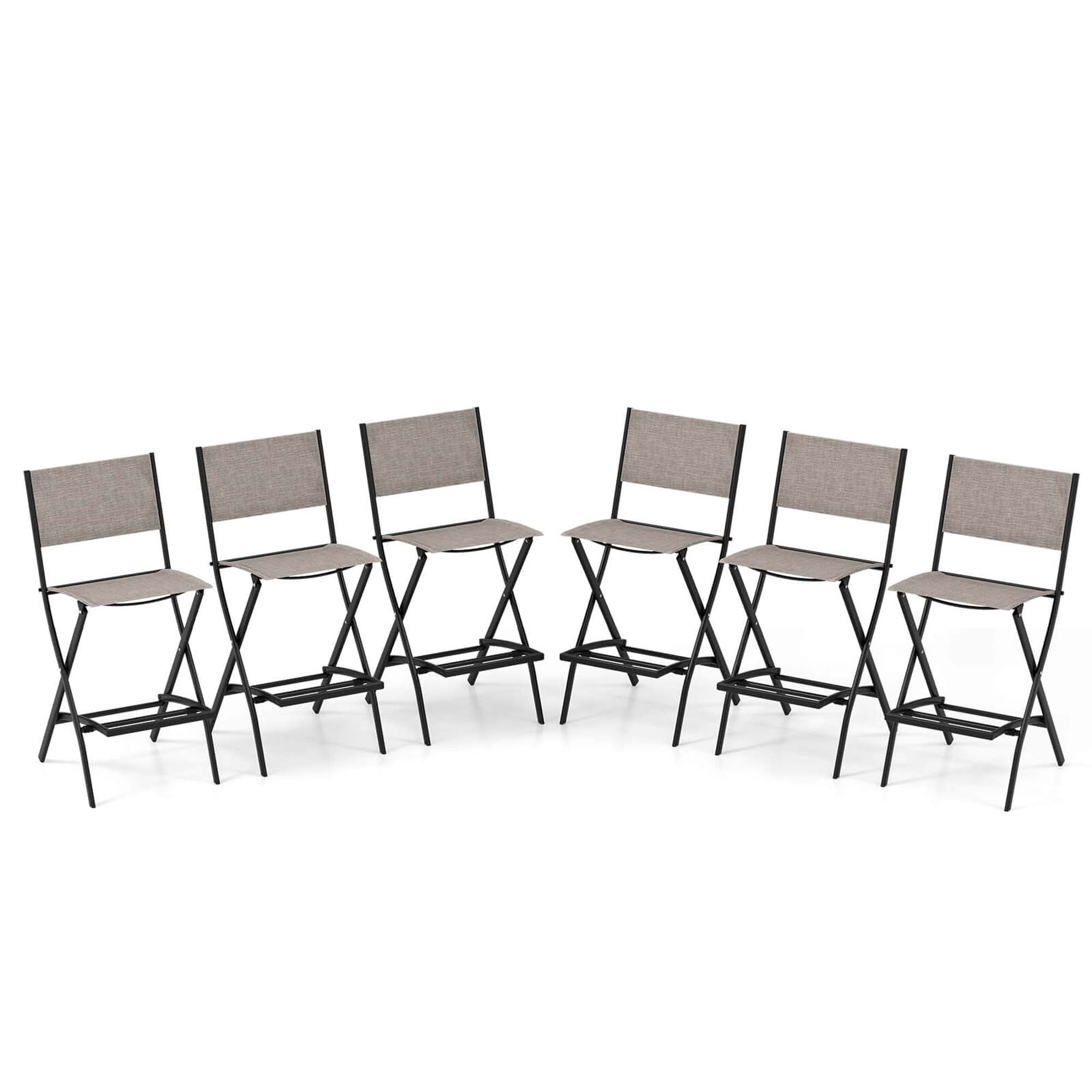 Click here for Costway Set Of 6 Outdoor Bar Chair Folding Bar Hei... prices